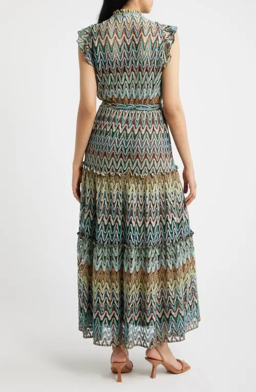 Julia Jordan Zigzag Sleeveless Maxi Dress