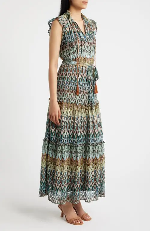 Julia Jordan Zigzag Sleeveless Maxi Dress