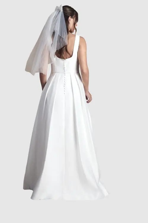 Coast Pleated Satin Maxi Gown