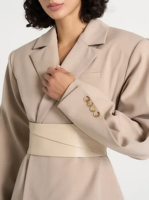Manière De Voir Marie Twist Sleeve Blazer With Belt