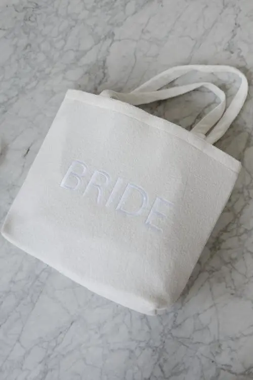 UNTAMED PETALS Wedding Day Terry Tote - White