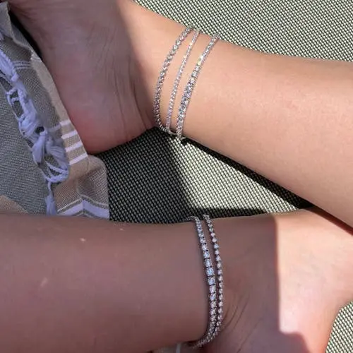 LENI JAMES The Margo Adjustable Thin Tennis Anklet
