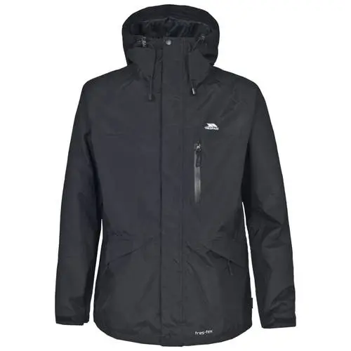 TRESPASS Corvo Hooded Full Zip Waterproof Jacket/coat - Black