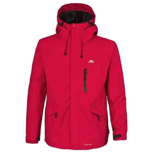 TRESPASS Corvo Hooded Full Zip Waterproof Jacket/coat - Red