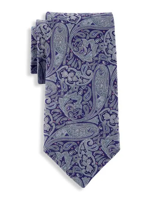 OAK HILL PREMIUM BY DXL Fancy Paisley Neck Tie - Purple