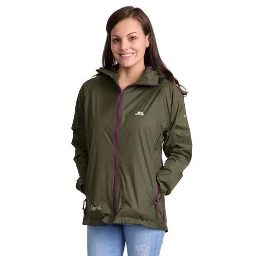 TRESPASS Qikpac Packaway Waterproof Jacket - Moss