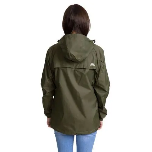 TRESPASS Qikpac Packaway Waterproof Jacket - Moss