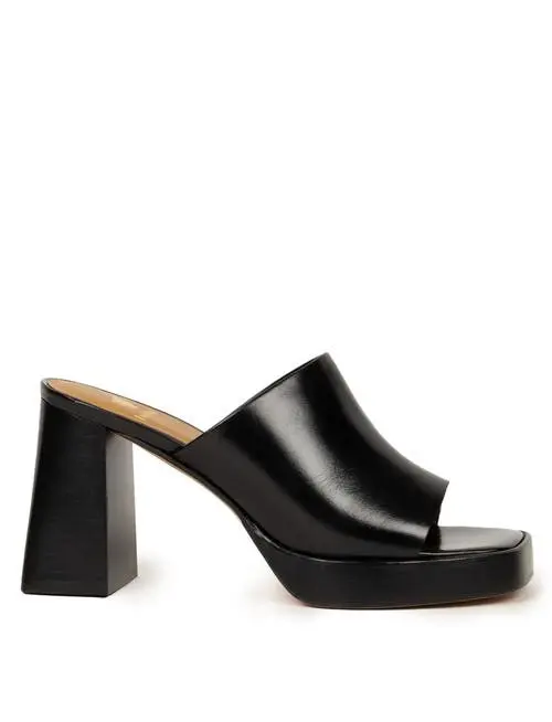 BOBBIES Renata Heeled Platform Mules - Absolute Black