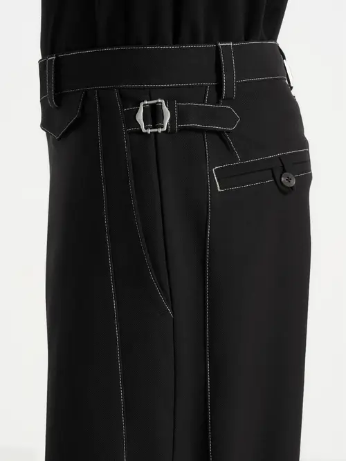 Manière De Voir Marceau Contrast Stitch Barrel Leg Pants