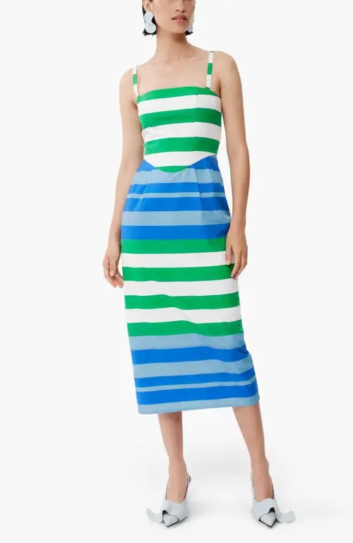 DE LORETA Ally Fitted Cotton Midi Dress