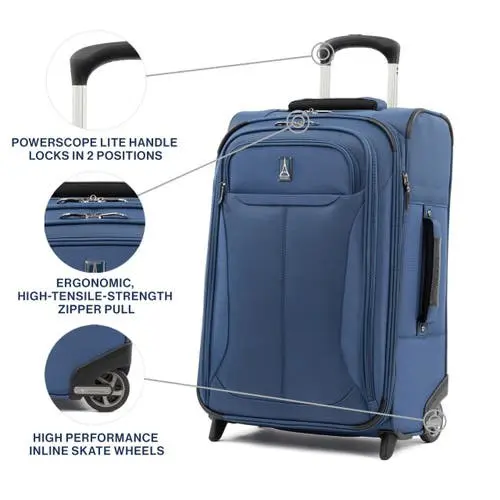 TRAVELPRO Tourlite Softside Expandable 22" Rollaboard Carry On Rollaboard Luggage - Blue