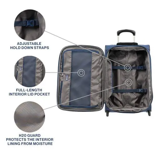 TRAVELPRO Tourlite Softside Expandable 22" Rollaboard Carry On Rollaboard Luggage - Blue