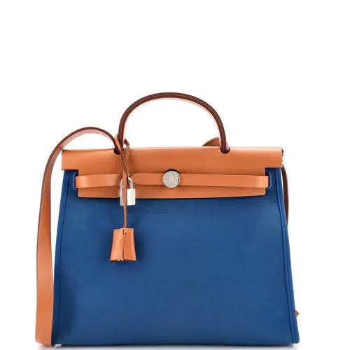 Hermès Herbag Zip Leather And Toile 31