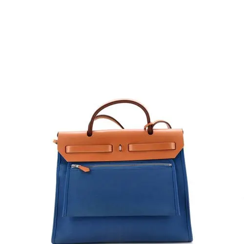 Hermès Herbag Zip Leather And Toile 31