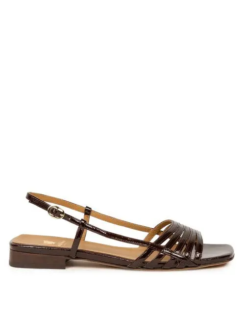 BOBBIES Diana Flat Slingback Sandals - Ganache