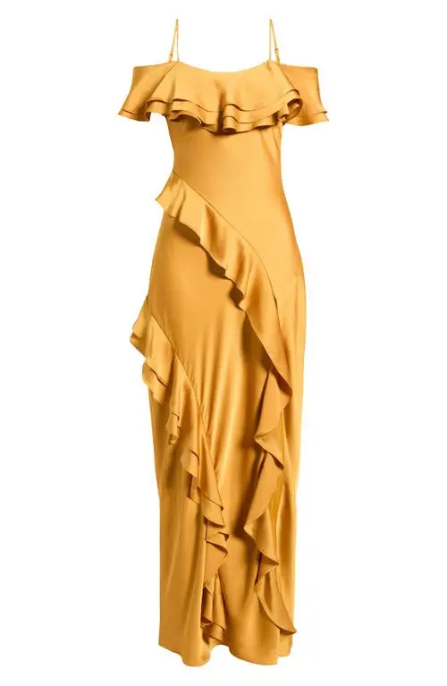 Lulus Aviva Cold Shoulder Maxi Dress