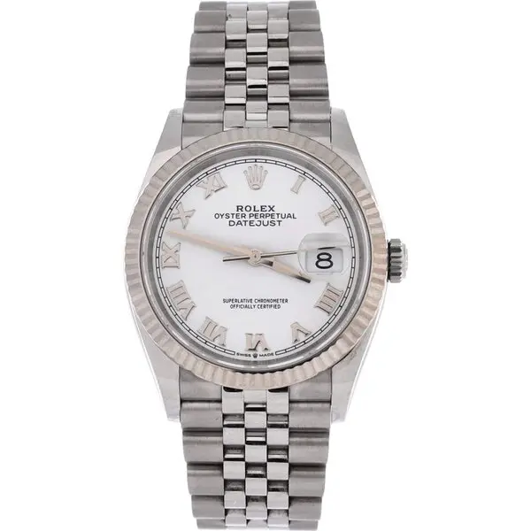 ROLEX Oyster Perpetual Datejust Automatic Watch Stainless Steel And White Gold 36 - Metallic Silver