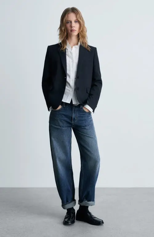 Mango Pinstripe Suit Blazer