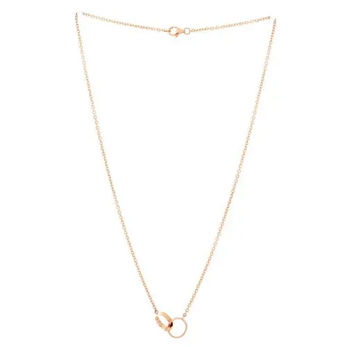 CARTIER Love Interlocking Necklace 18k Rose Gold