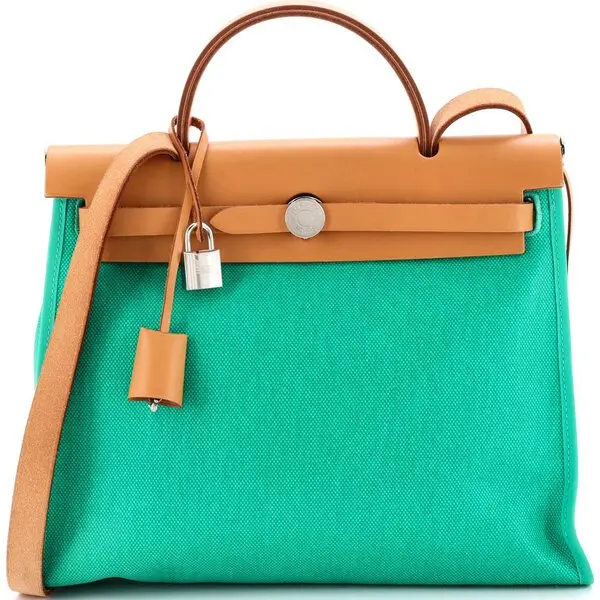 Hermès Herbag Zip Berline Vache Canvas And Leather 31