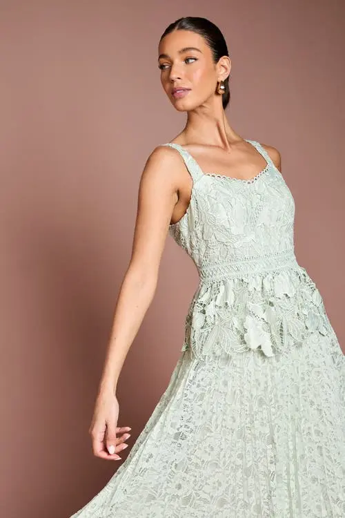 Coast Lace Peplum Midi Dress