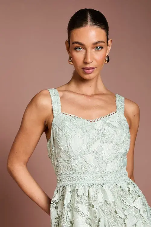 Coast Lace Peplum Midi Dress