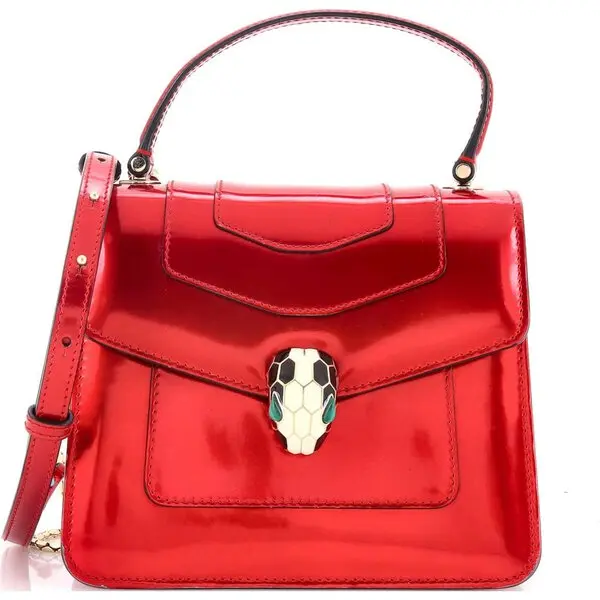 BVLGARI Serpenti Top Handle Bag Patent Small
