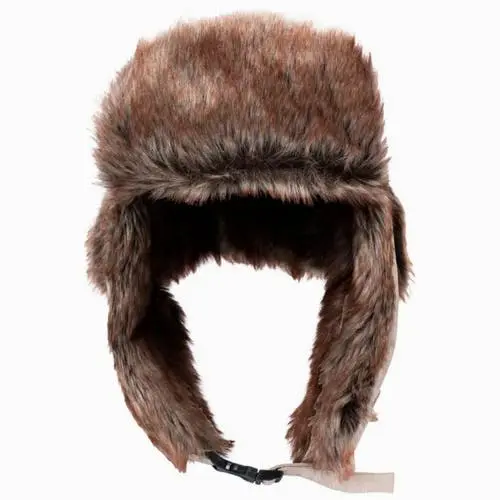 TRESPASS Trapper Hat With Faux Fur Trim - Oatmilk
