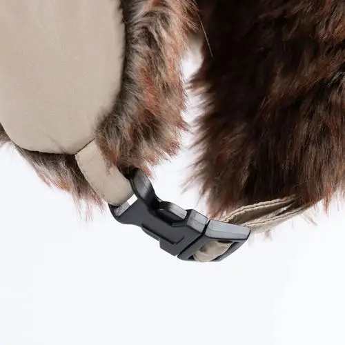 TRESPASS Trapper Hat With Faux Fur Trim - Oatmilk