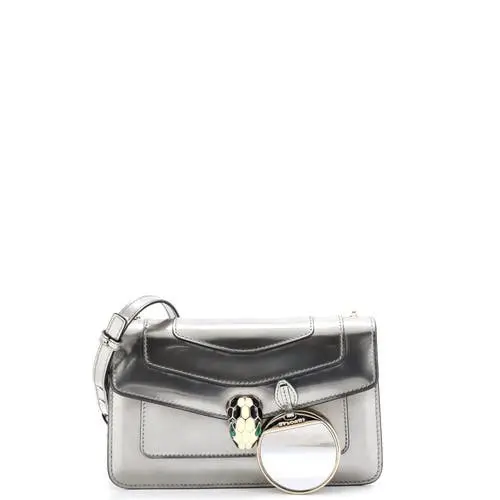 BVLGARI Serpenti Forever Shoulder Bag Metallic Leather Small