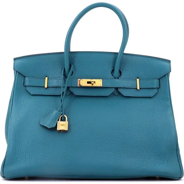 Hermès Birkin Handbag Togo With Gold Hardware 35 - Blue