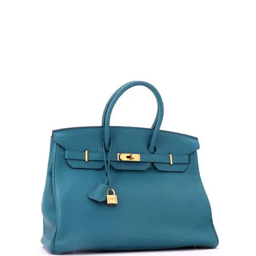 Hermès Birkin Handbag Togo With Gold Hardware 35 - Blue