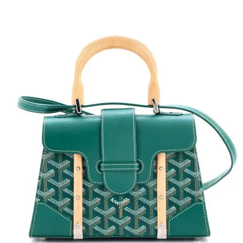 Goyard Structured Saigon Top Handle Bag Coated Canvas With Leather Mini