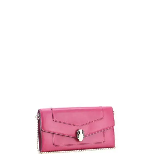 BVLGARI Serpenti Forever Wallet On Chain Leather Long