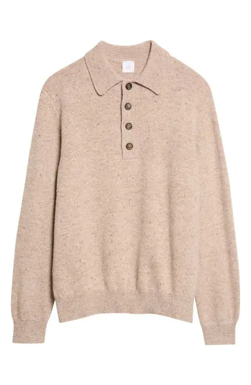 Eleventy Nepped Wool Polo Sweater