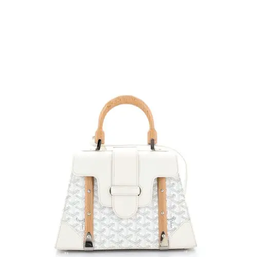 Goyard Saigon Top Handle Bag Coated Canvas With Leather Pm