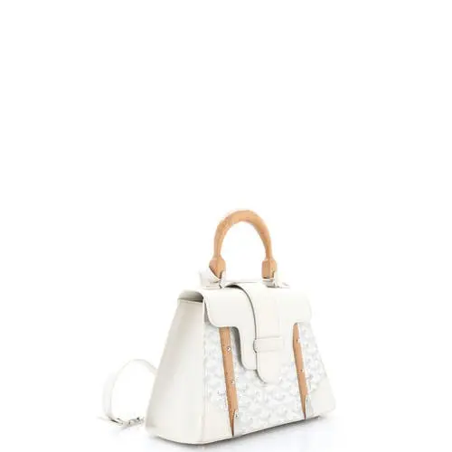 Goyard Saigon Top Handle Bag Coated Canvas With Leather Pm