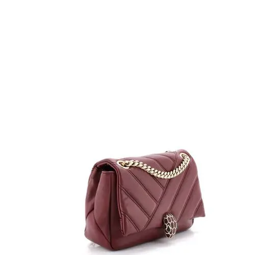 BVLGARI Serpenti Cabochon Shoulder Bag Diagonal Quilted Leather Small
