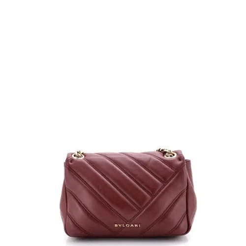 BVLGARI Serpenti Cabochon Shoulder Bag Diagonal Quilted Leather Small