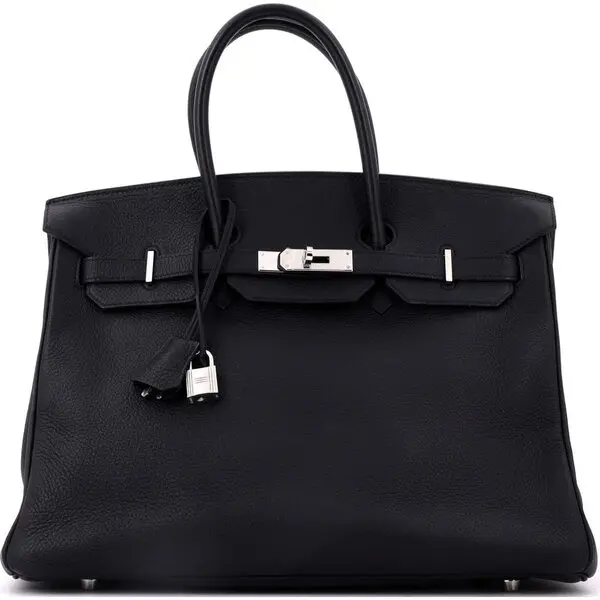Hermès Birkin Handbag Clemence With Palladium Hardware 35 - Black