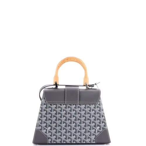 Goyard Saigon Top Handle Bag Coated Canvas With Leather Pm