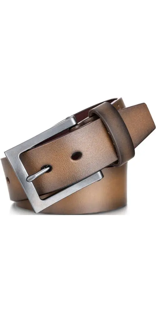 MIO MARINO Full-grain Leather Casual Jean Belt - Walnut
