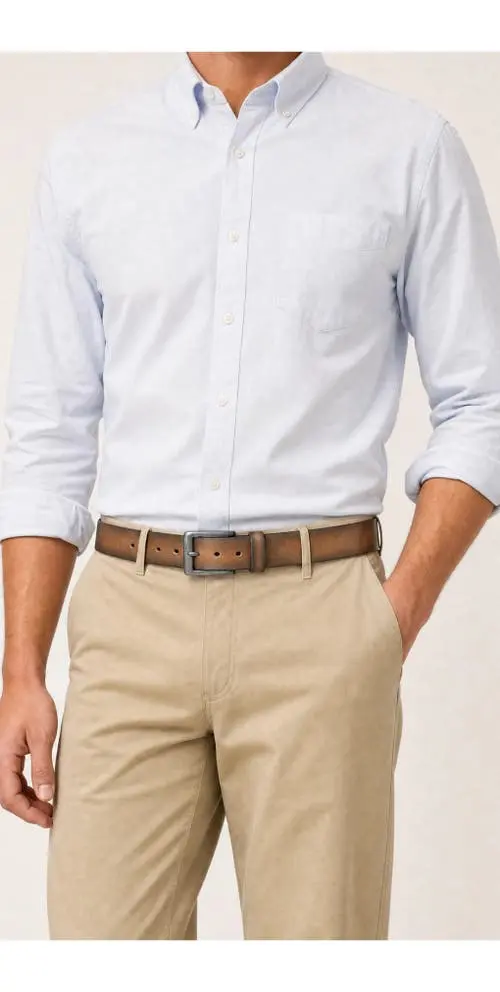 MIO MARINO Full-grain Leather Casual Jean Belt - Walnut