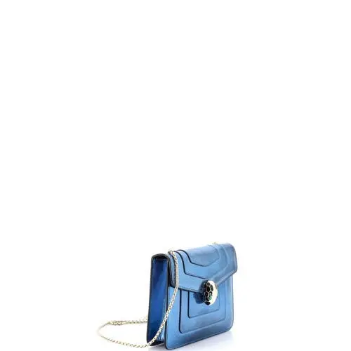 BVLGARI Serpenti Forever Square Shoulder Bag Metallic Leather Small