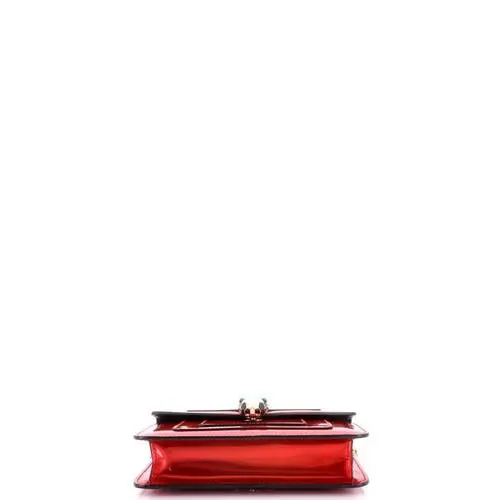 BVLGARI Serpenti Forever Square Shoulder Bag Metallic Leather Small