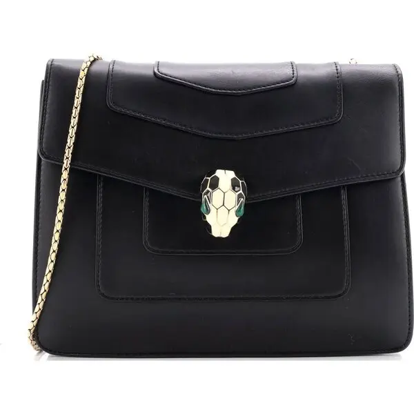 BVLGARI Serpenti Forever Square Shoulder Bag Leather Medium