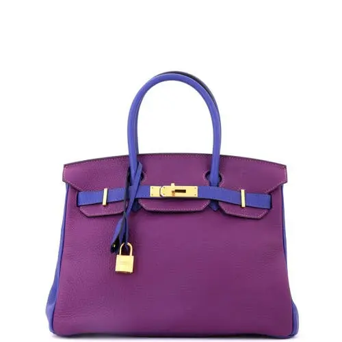 Hermès Birkin Handbag Bicolor Togo With Brushed Gold Hardware 30