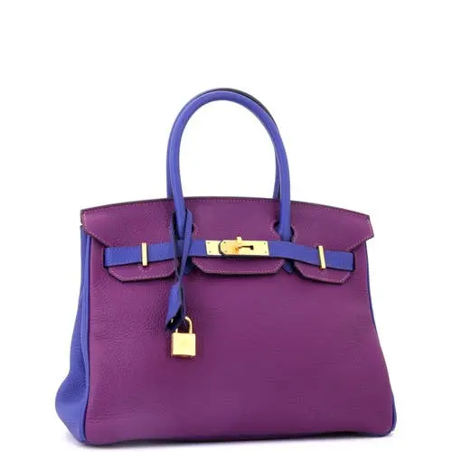 Hermès Birkin Handbag Bicolor Togo With Brushed Gold Hardware 30