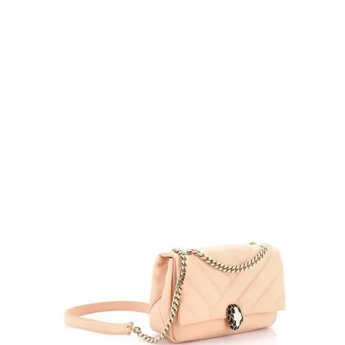 BVLGARI Serpenti Cabochon Shoulder Bag Diagonal Quilted Leather Small