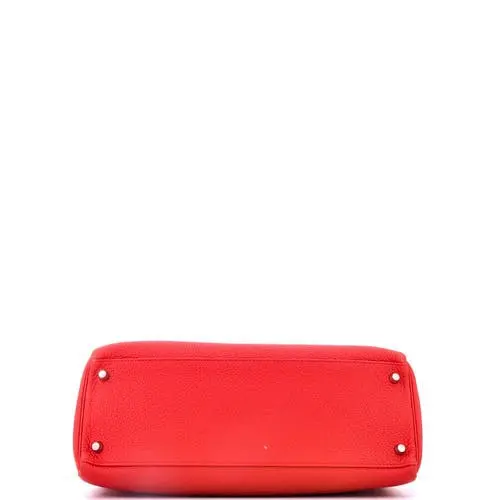 Hermès Kelly Handbag Togo With Palladium Hardware 35 - Red